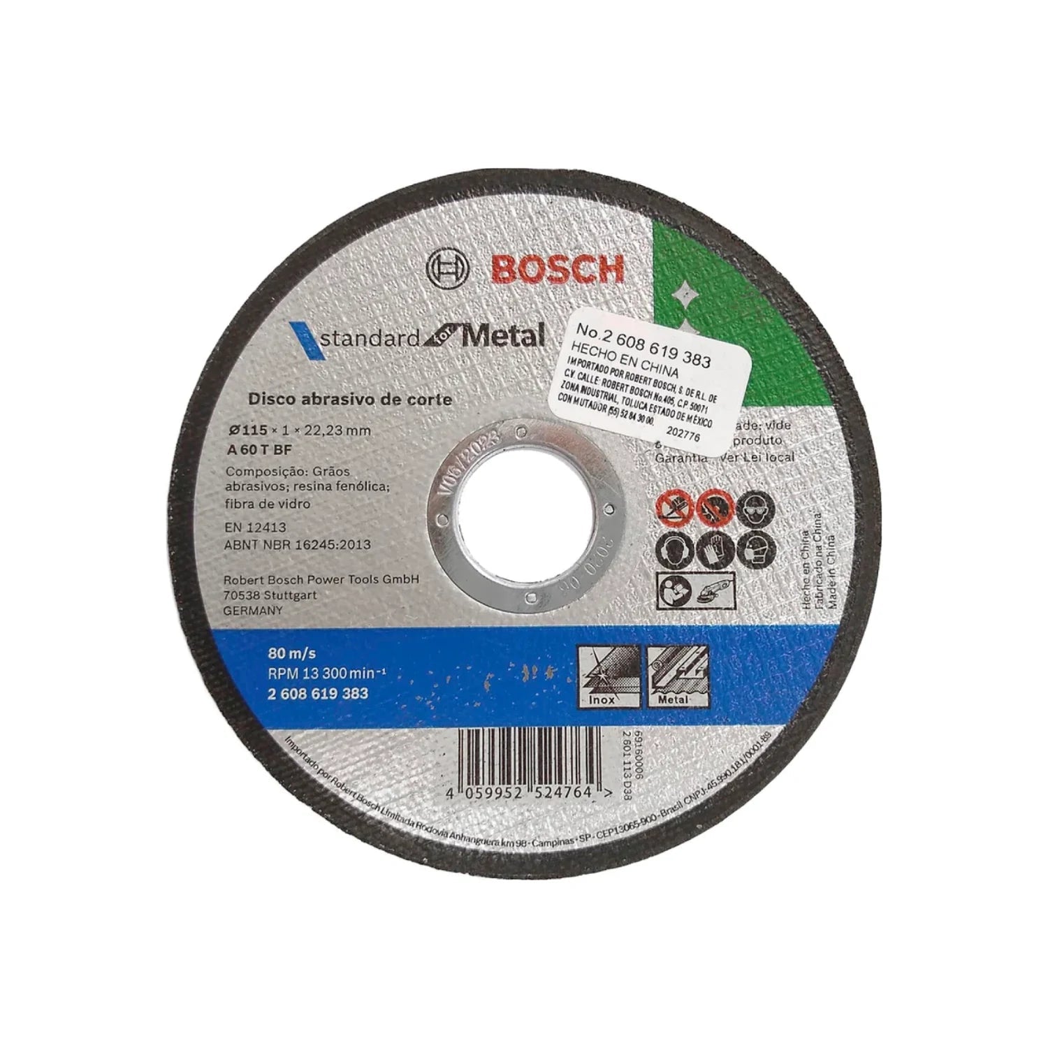 Disco 4 1/2" corte metal Bosch 2608619383 - DER TOOLS