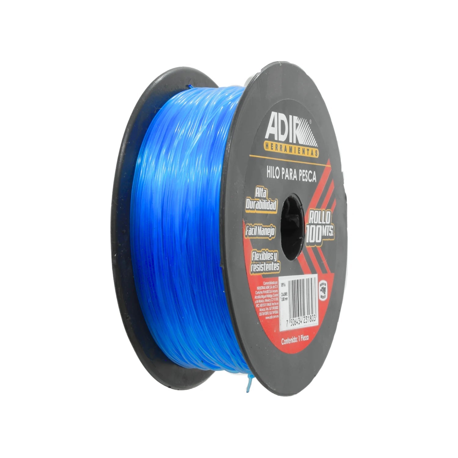 Hilo para pescar .80 mm x 100 azul Adir 10916 - DER TOOLS