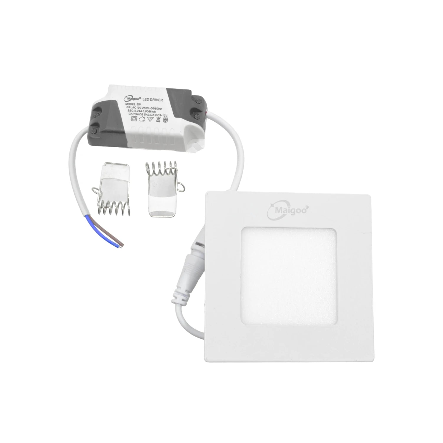 Lámpara panel 3 W cuadrada empotrable Maigoo MG01601 - DER TOOLS