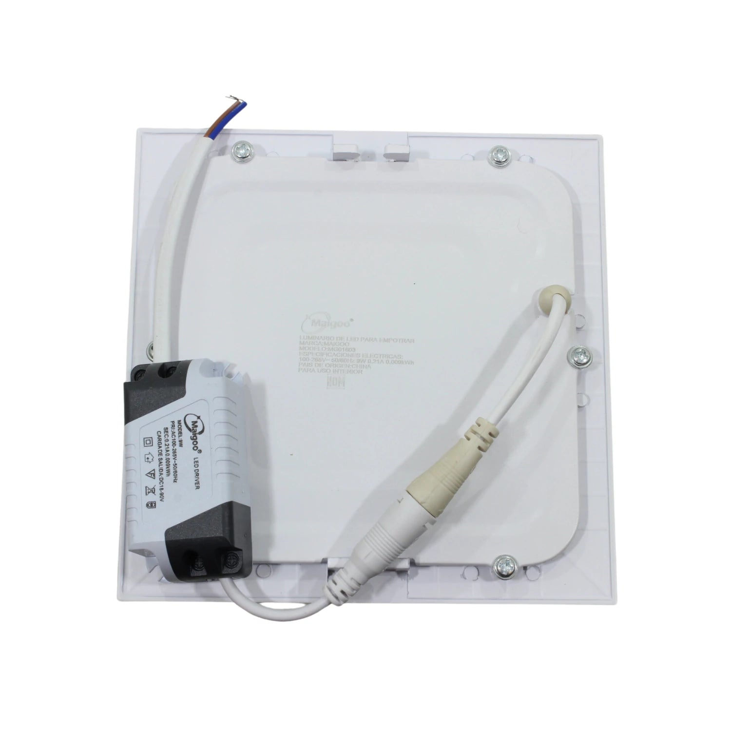 Lámpara panel 9 W cuadrada empotrable Maigoo MG01603 - DER TOOLS