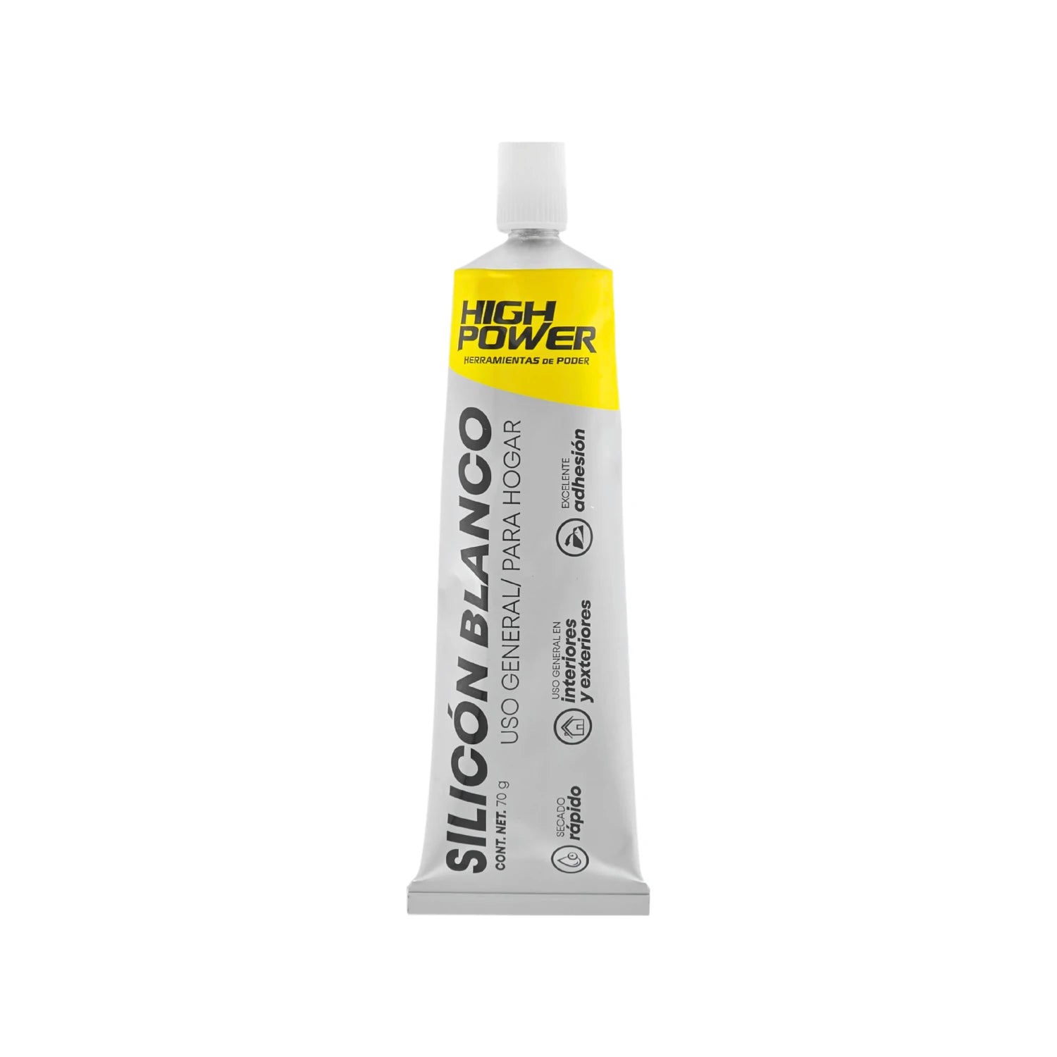 Silicón blanco 70 g uso general High Power SI-B075 - DER TOOLS