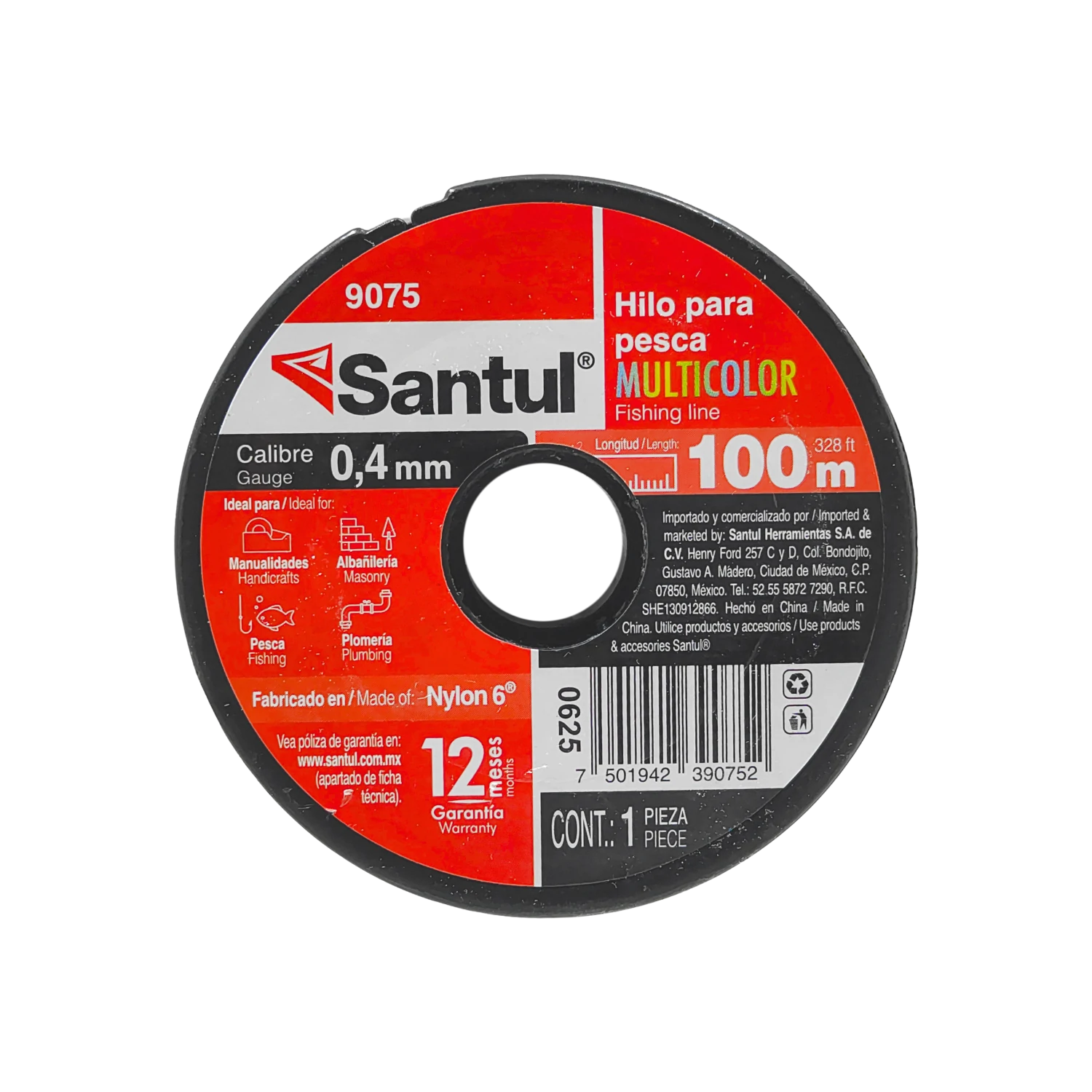 Hilo para pescar .40 mm x 100 m multicolor Santul 9075 - DER TOOLS